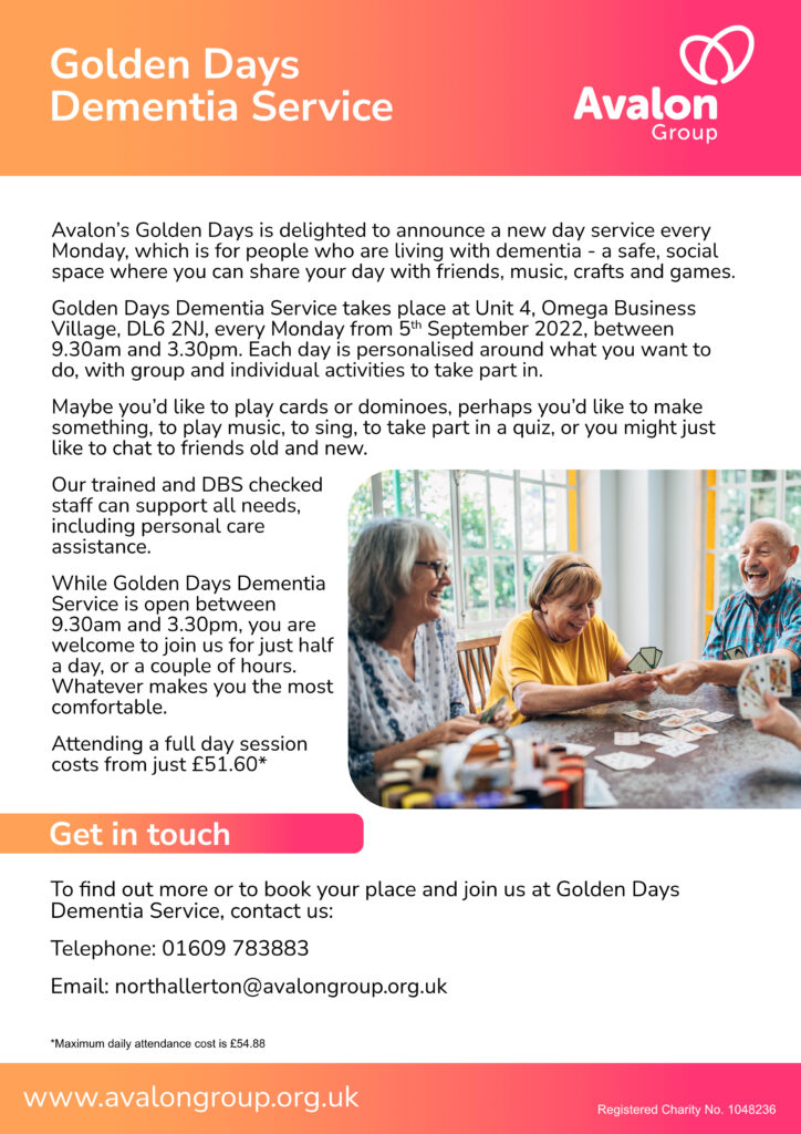 New Dementia Day Service In Northallerton | Avalon Group
